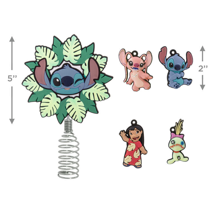 Mini Disney Lilo & Stitch Hallmark Tree Topper and Ornaments, Set of 5 ...